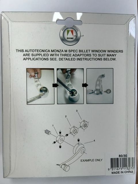 Autotecnica Universal Billet Aluminium Window Winders 80-30Clearance