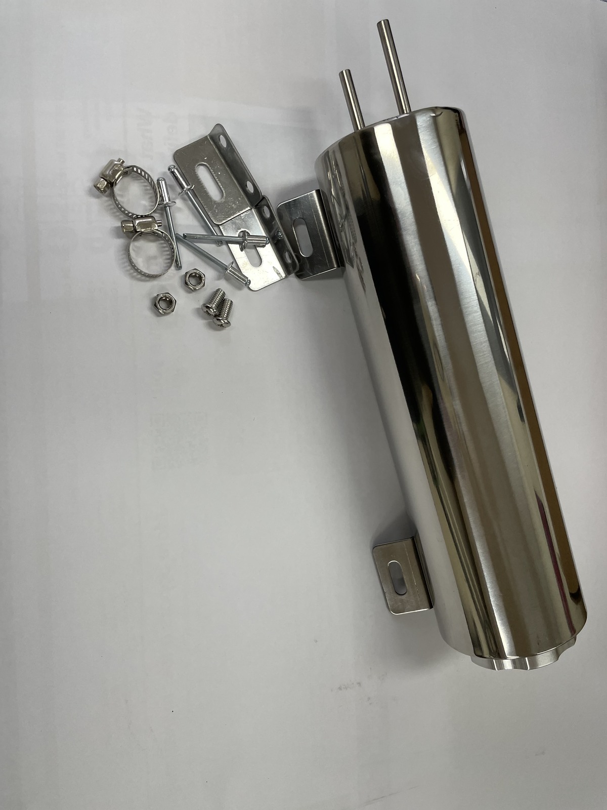 Autotecnica Universal Aluminum Radiator Overflow Tank 3" x 10" Silver ...