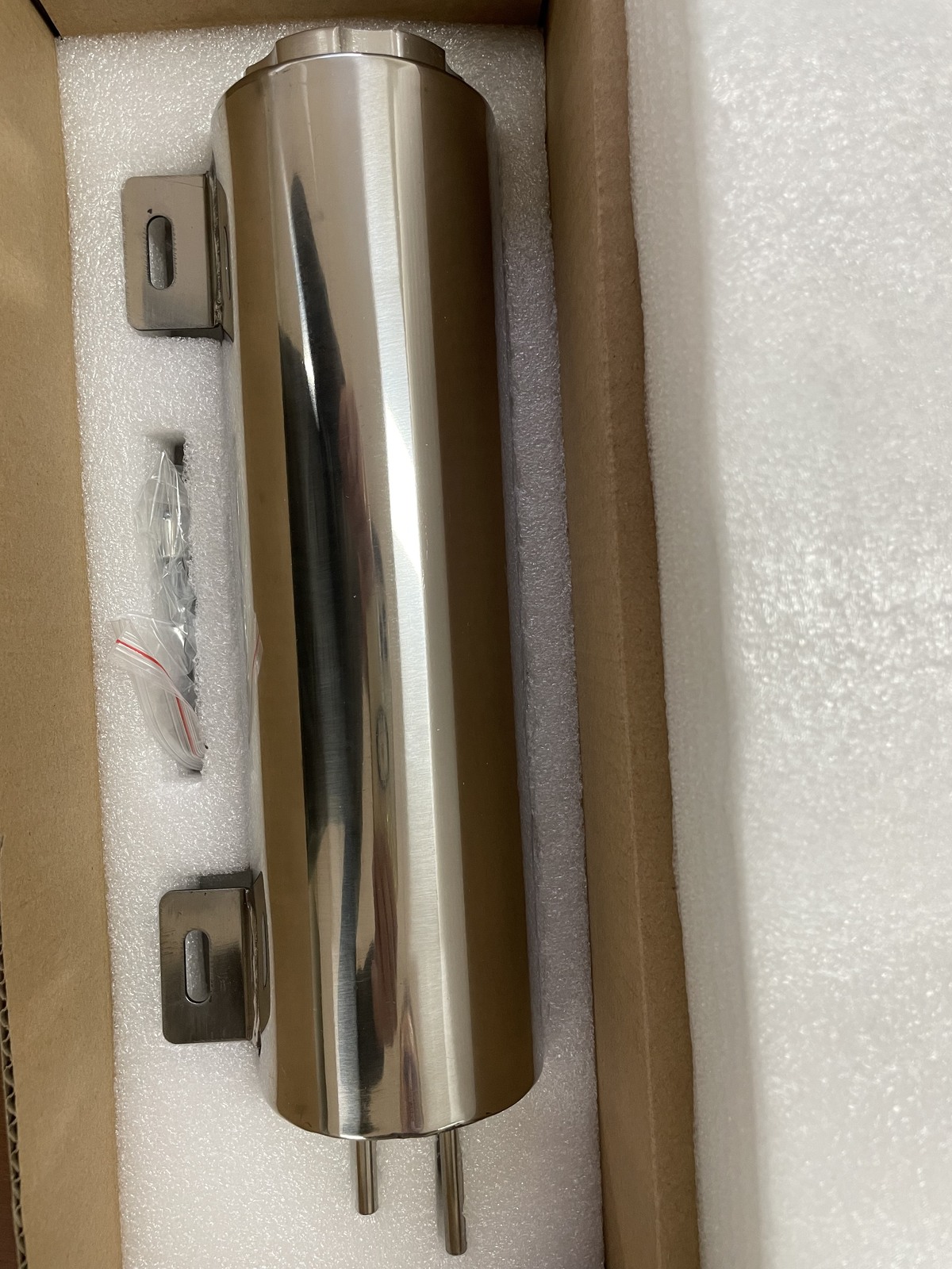 Autotecnica Universal Aluminum Radiator Overflow Tank 3" x 10" Silver ...