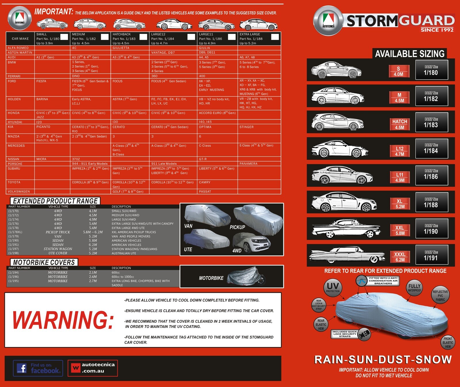 Autotecnica Ford Falcon EL Sedan Stormguard Car Cover - Australian ...