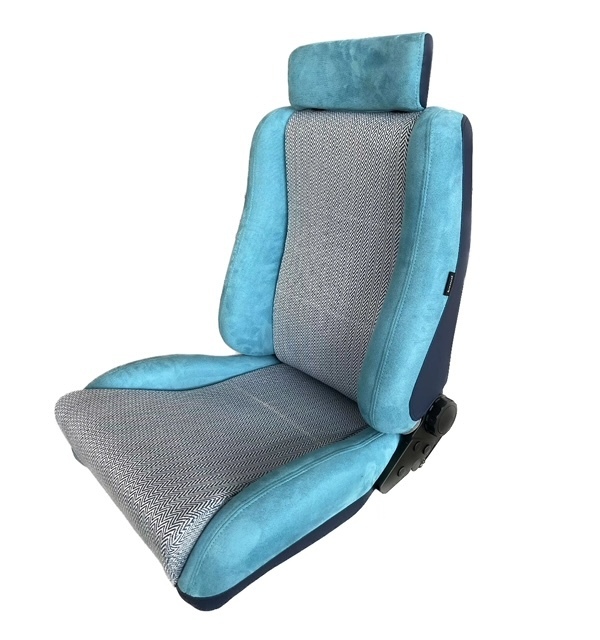 Autotecnica Nissan Silvia S13 Blue Two-Tone Sports Seat & Rails Combo